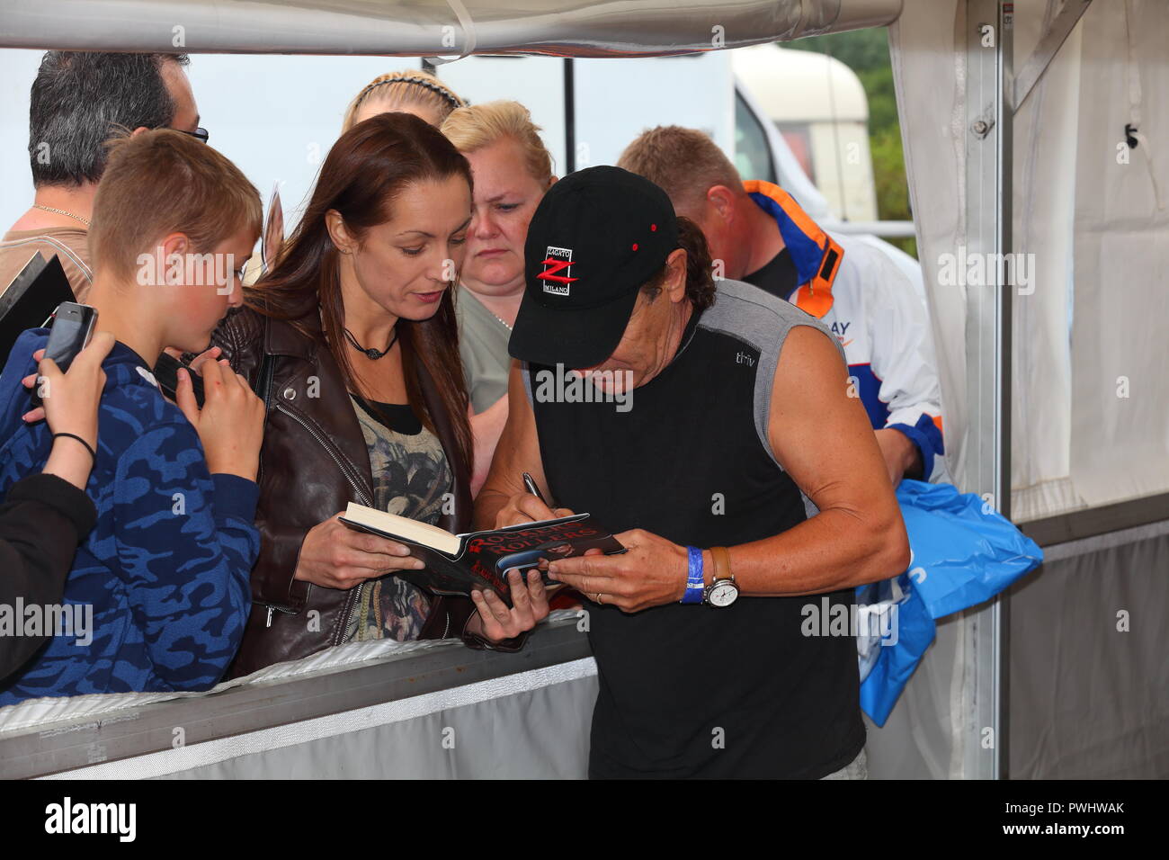 Ac/Dc Rock Legend Brian Johnson at Croft Circuit in Yorkshire signing ...