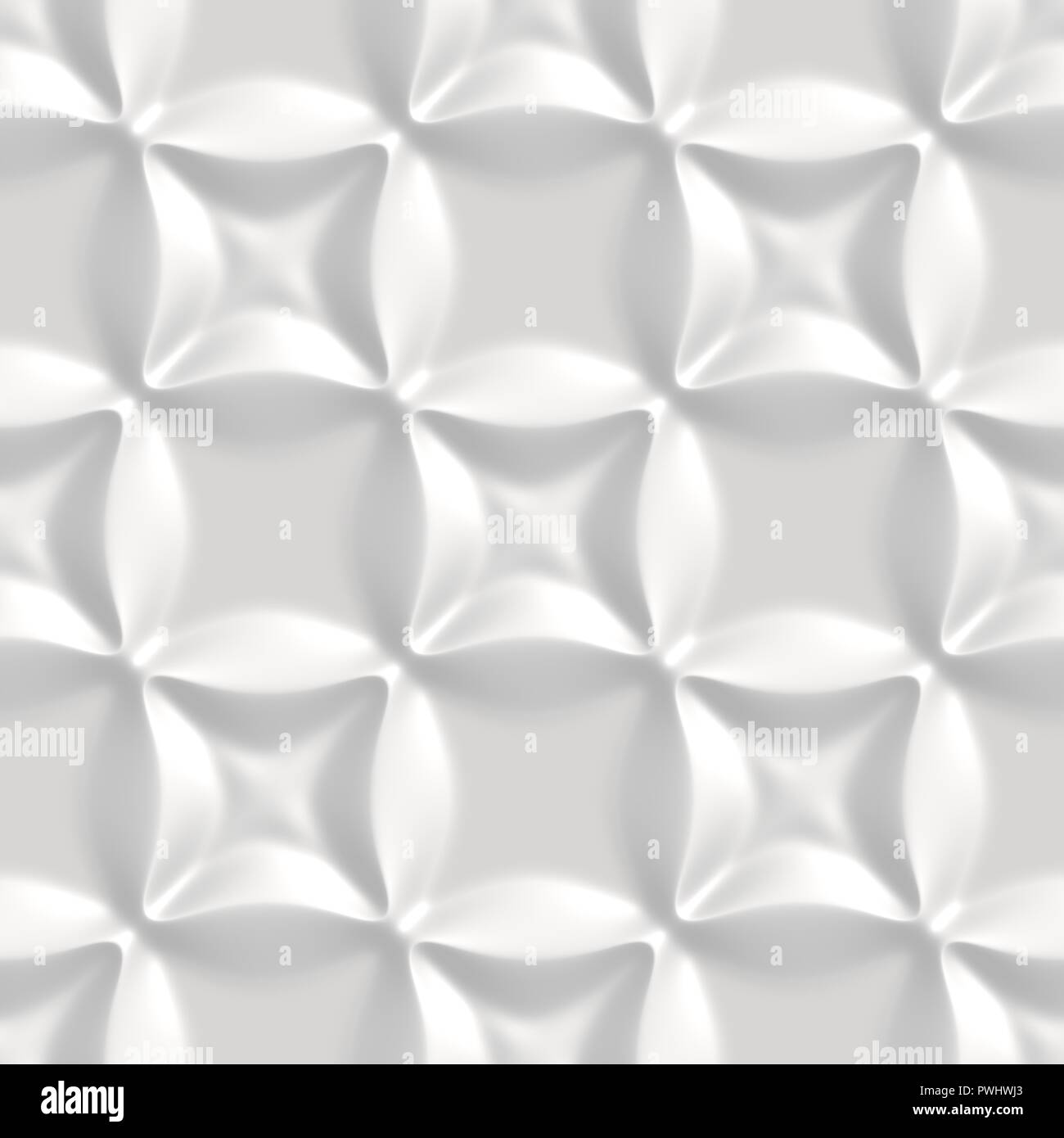 3D effect seamless background, white wallpaper decoration pattern Stock ...