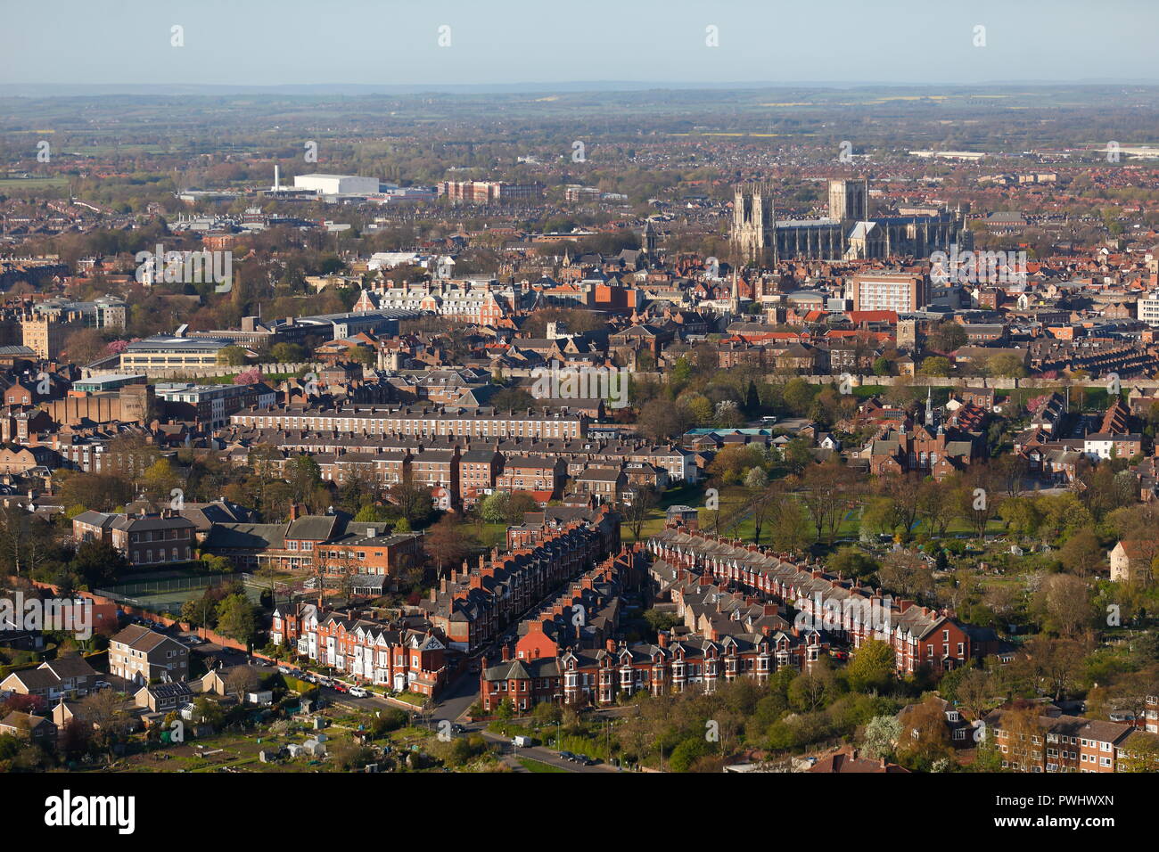 Aerial view from the air city of york hi-res stock photography and ...