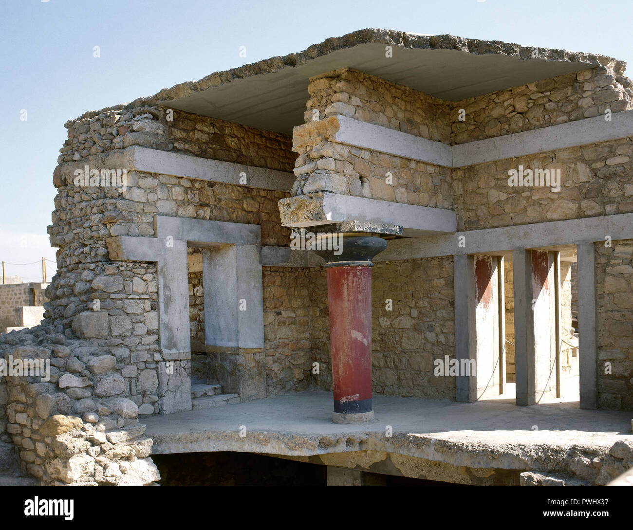 Greece. Crete. Palace of Knossos (1700-1450 BC). View of the reception ...
