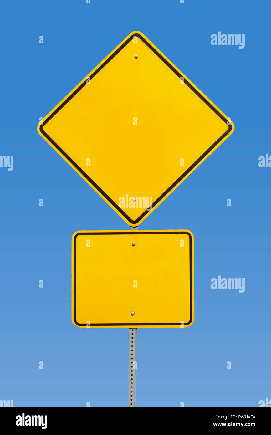 Blank yellow warning signs hi-res stock photography and images - Alamy