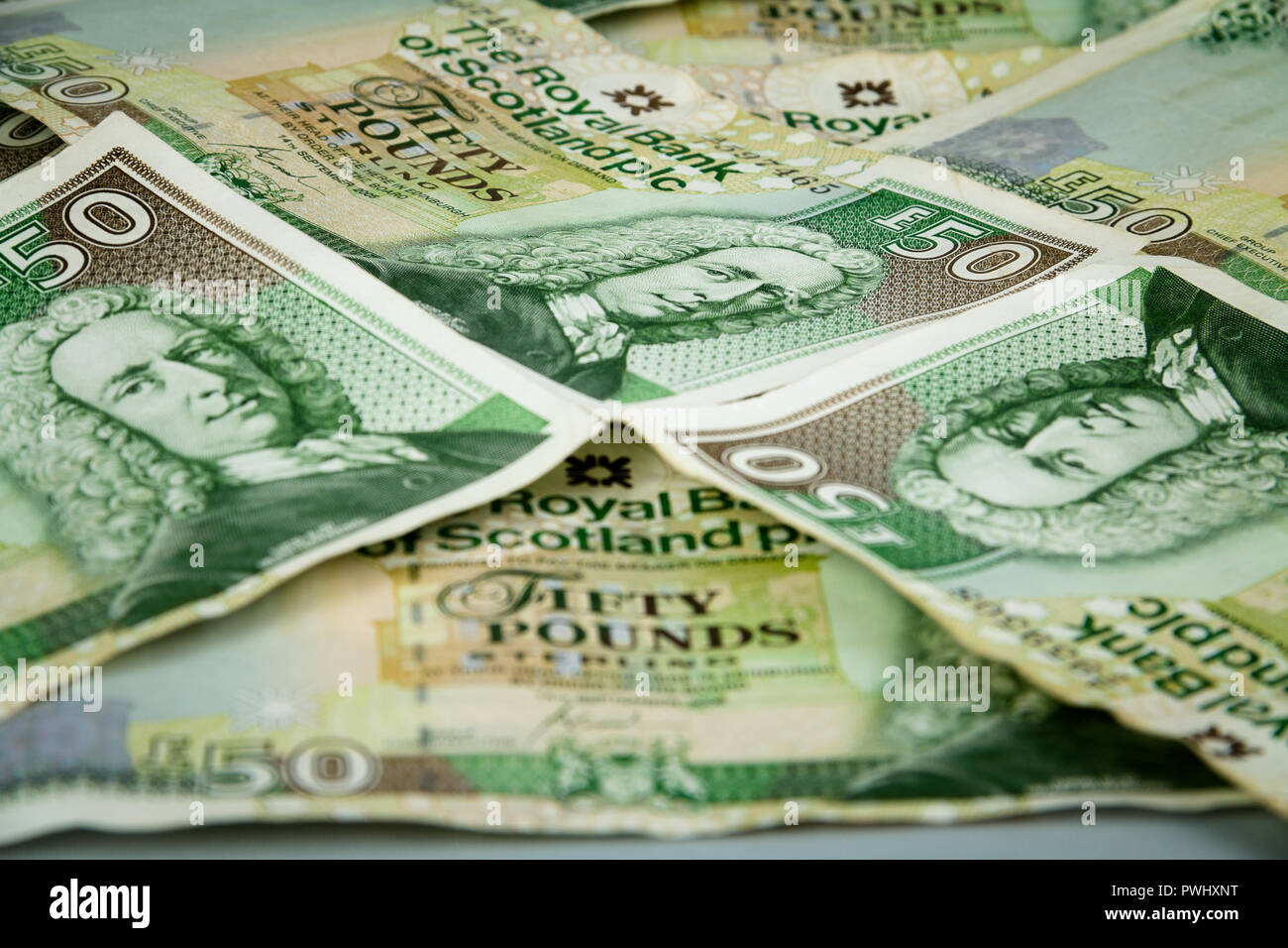 Wad fifty pound notes hi-res stock photography and images - Alamy
