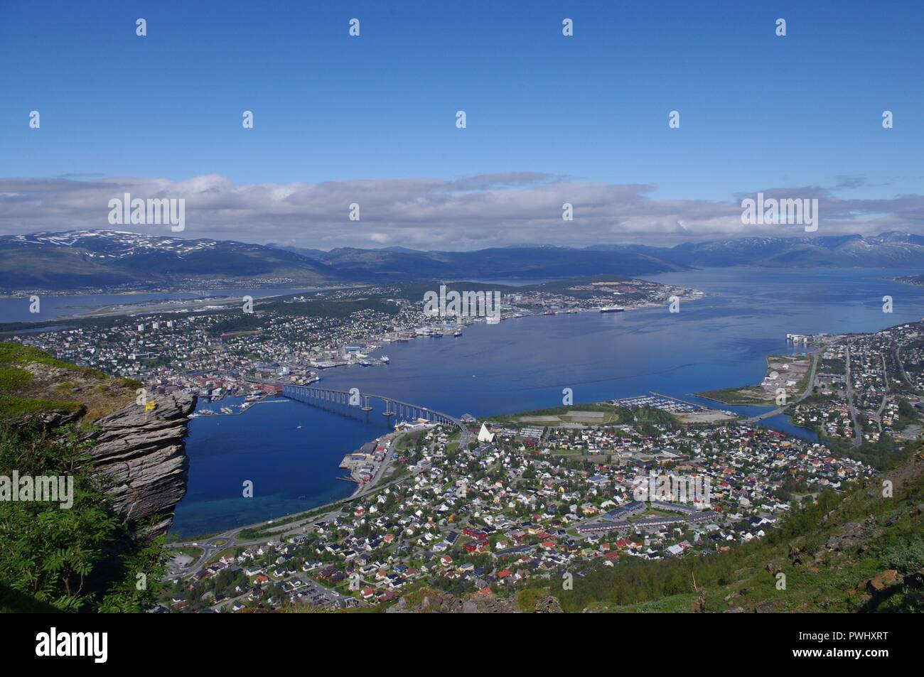 Tromso View of town and Arctic Cathedral Stock Photo - Alamy