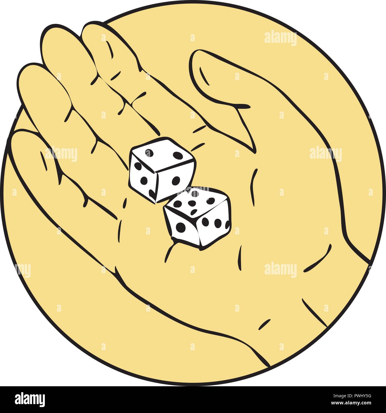 Hand throwing dice rolling dice Stock Vector Images - Alamy