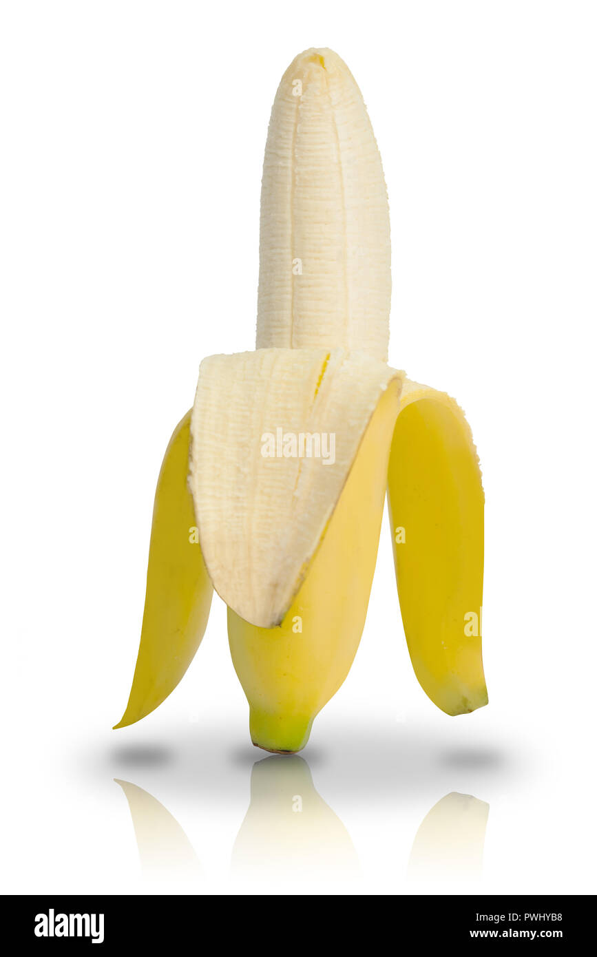 banana isolated on white background with clipping Path Stock Photo - Alamy