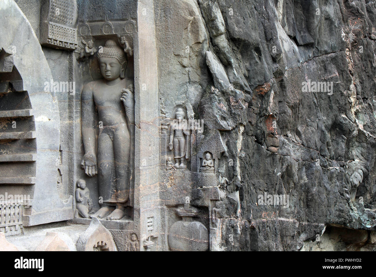 The wonder of Ajanta caves, the rock-cut Buddhist monuments. Taken in ...