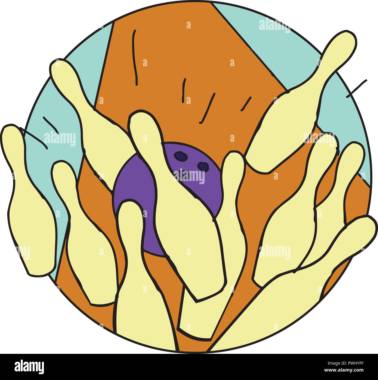 Ten pin bowling strike Stock Vector Images - Alamy
