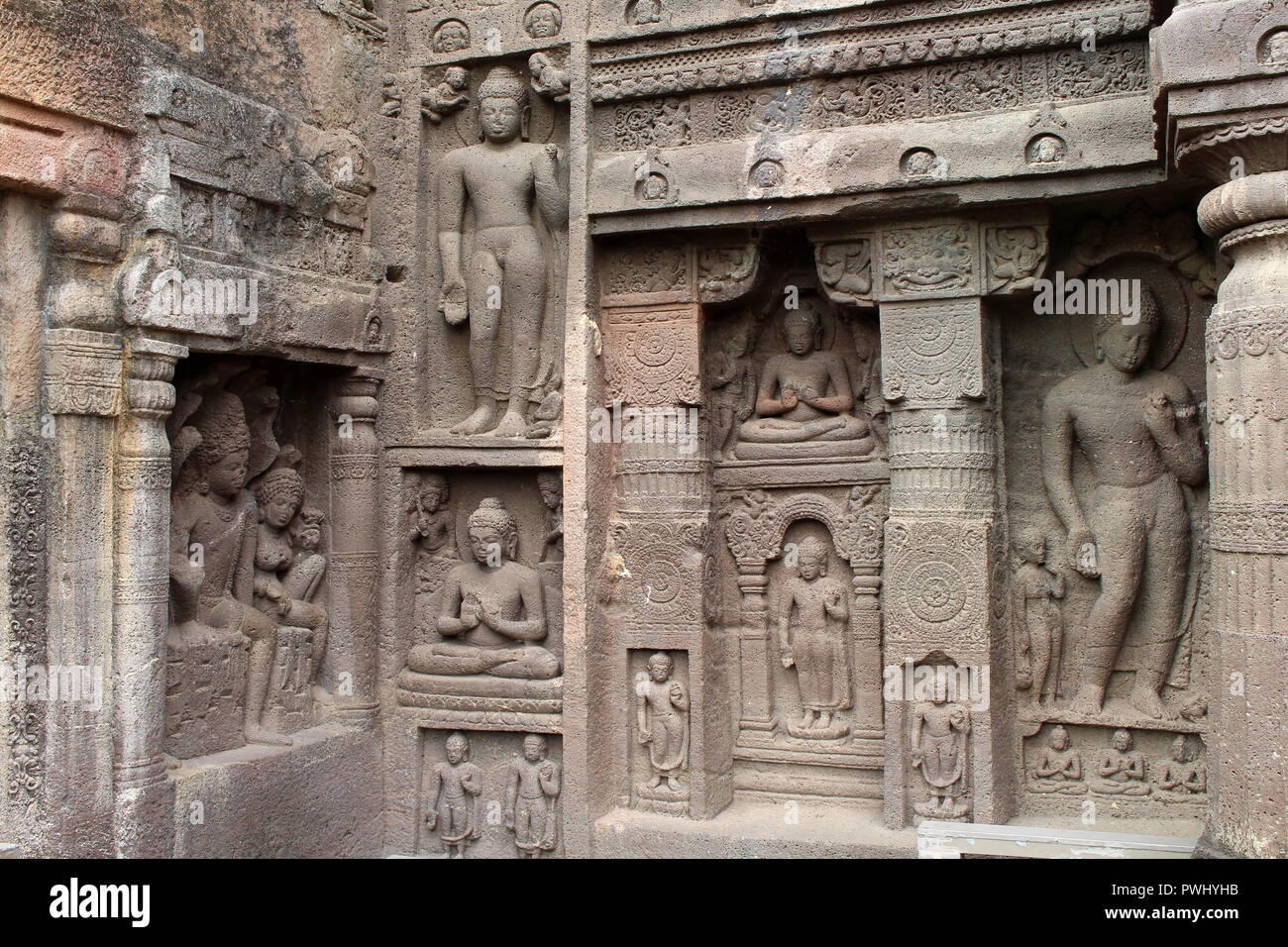 The wonder of Ajanta caves, the rock-cut Buddhist monuments. Taken in ...
