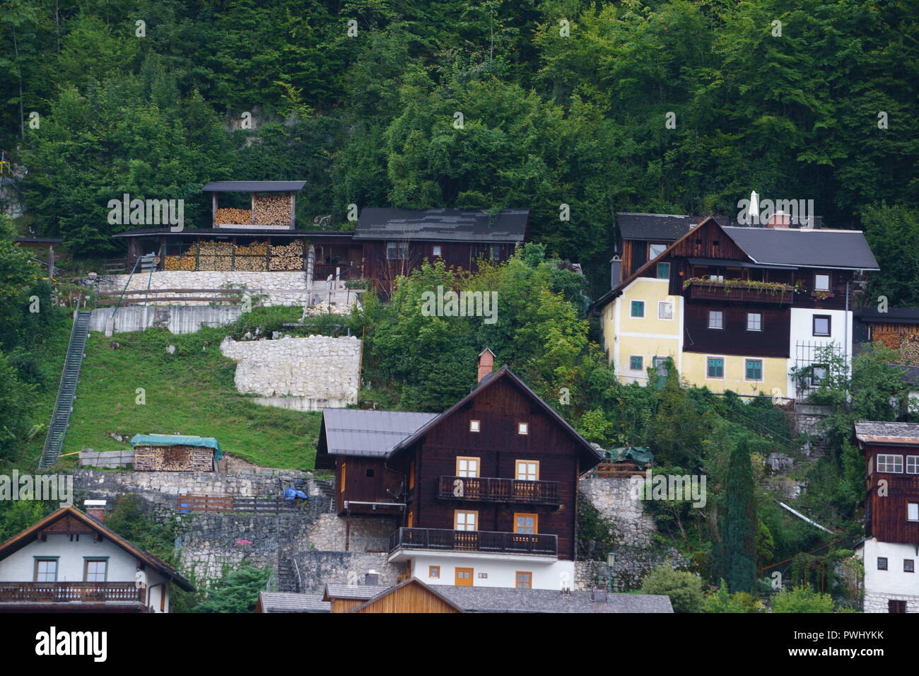 Colorful buildings in Hallstatt, Austria Stock Photo - Alamy