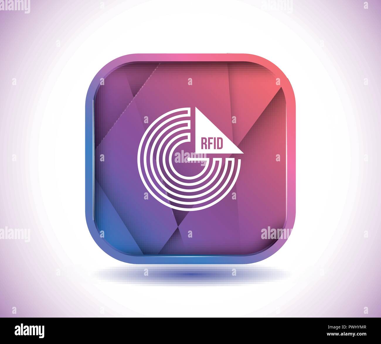 RFID symbols on purple square button Stock Vector Image & Art - Alamy