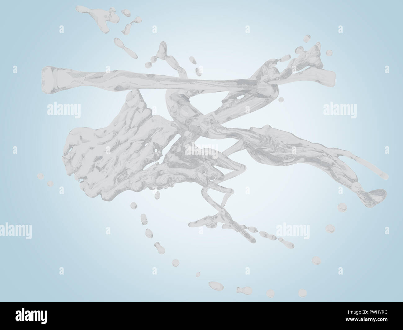 water splash with clipping path, 3D image render Stock Photo - Alamy