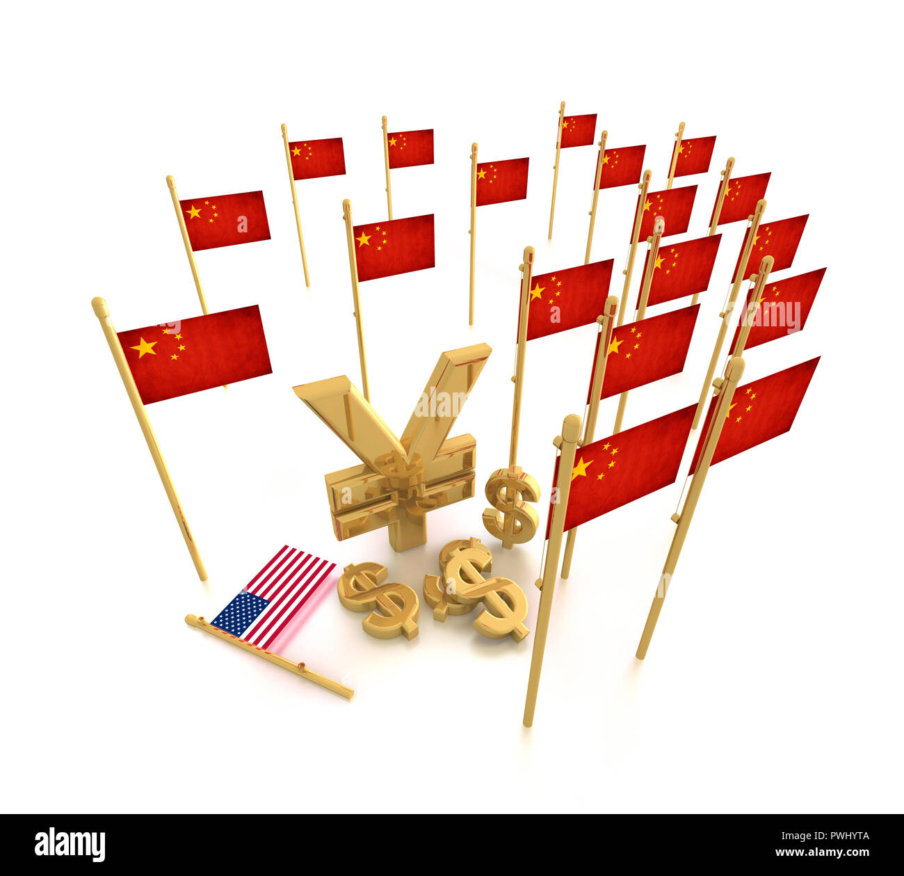 US and Chinese Trade 3d illustration Stock Photo - Alamy