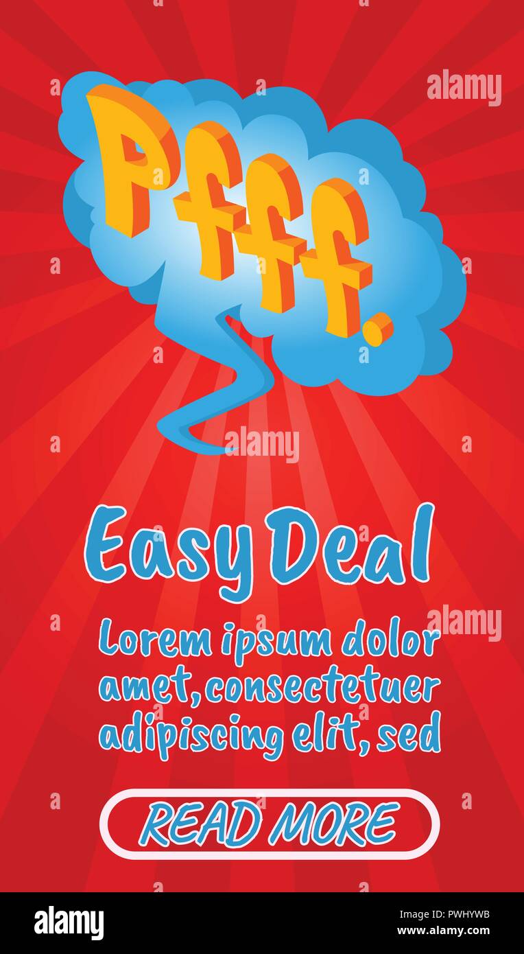 Easy deal concept banner, comics isometric style Stock Vector Image ...