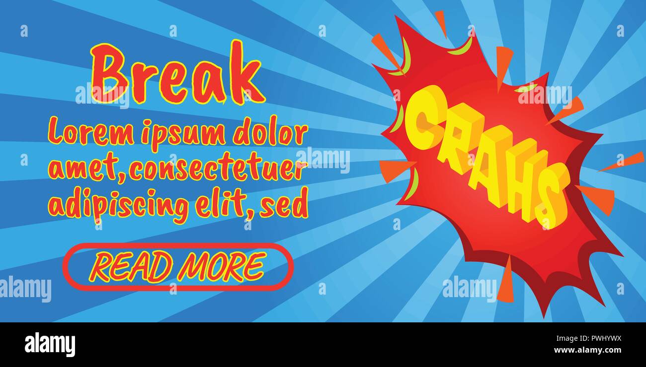 Break concept banner, comics isometric style Stock Vector Image & Art ...