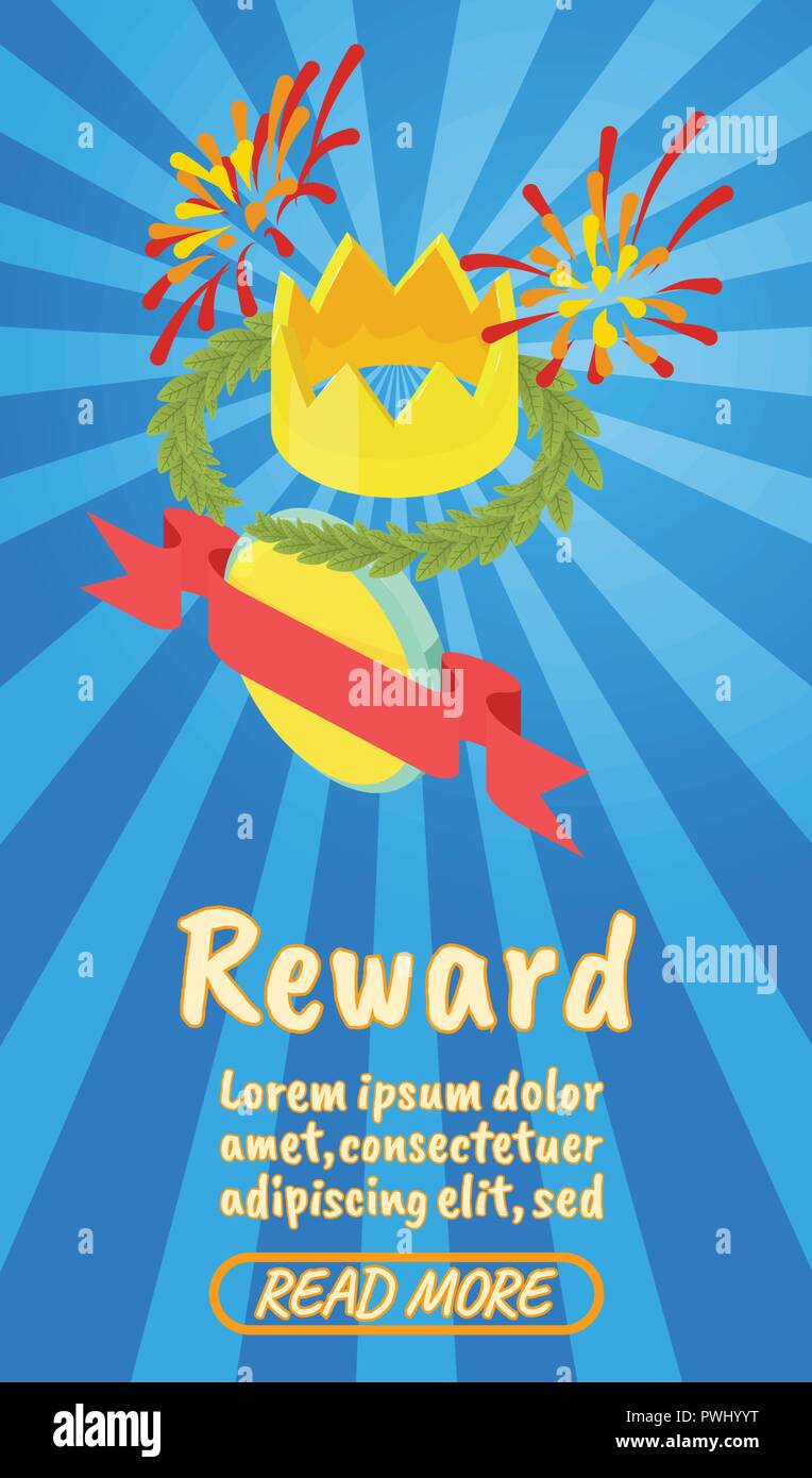 Reward concept banner, comics isometric style Stock Vector Image & Art ...