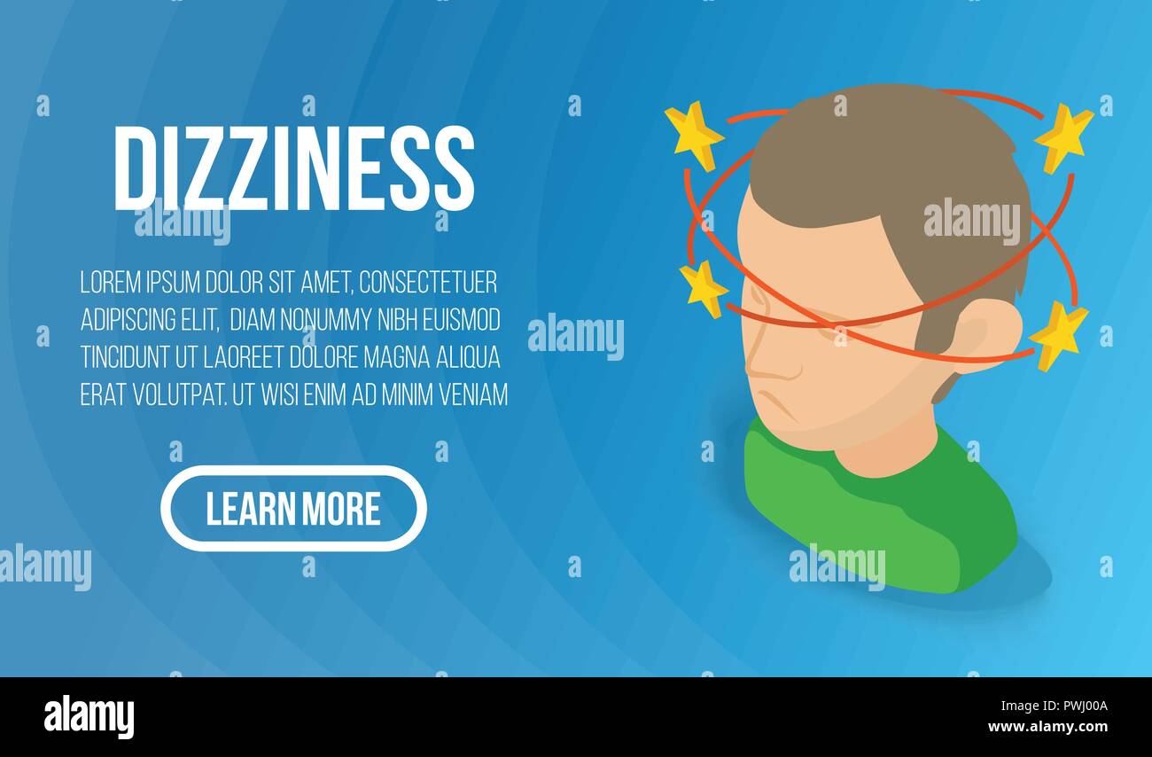 Dizziness concept banner, isometric style Stock Vector Image & Art - Alamy