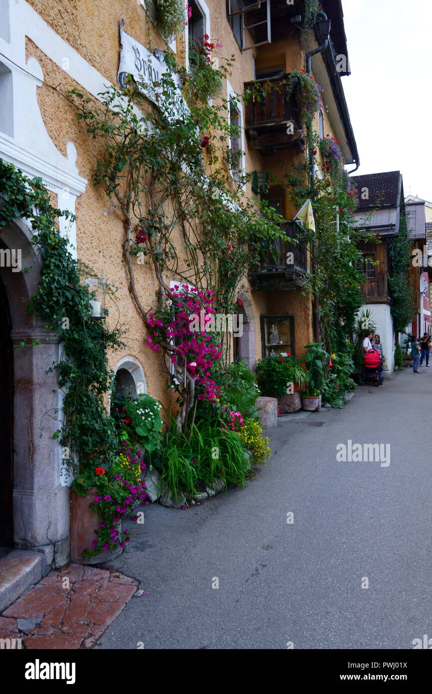 Colorful buildings in Hallstatt, Austria Stock Photo - Alamy