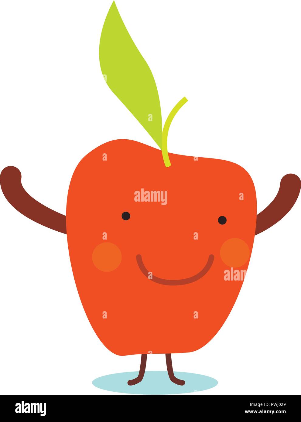 Smile red apple icon, flat style Stock Vector Image & Art - Alamy