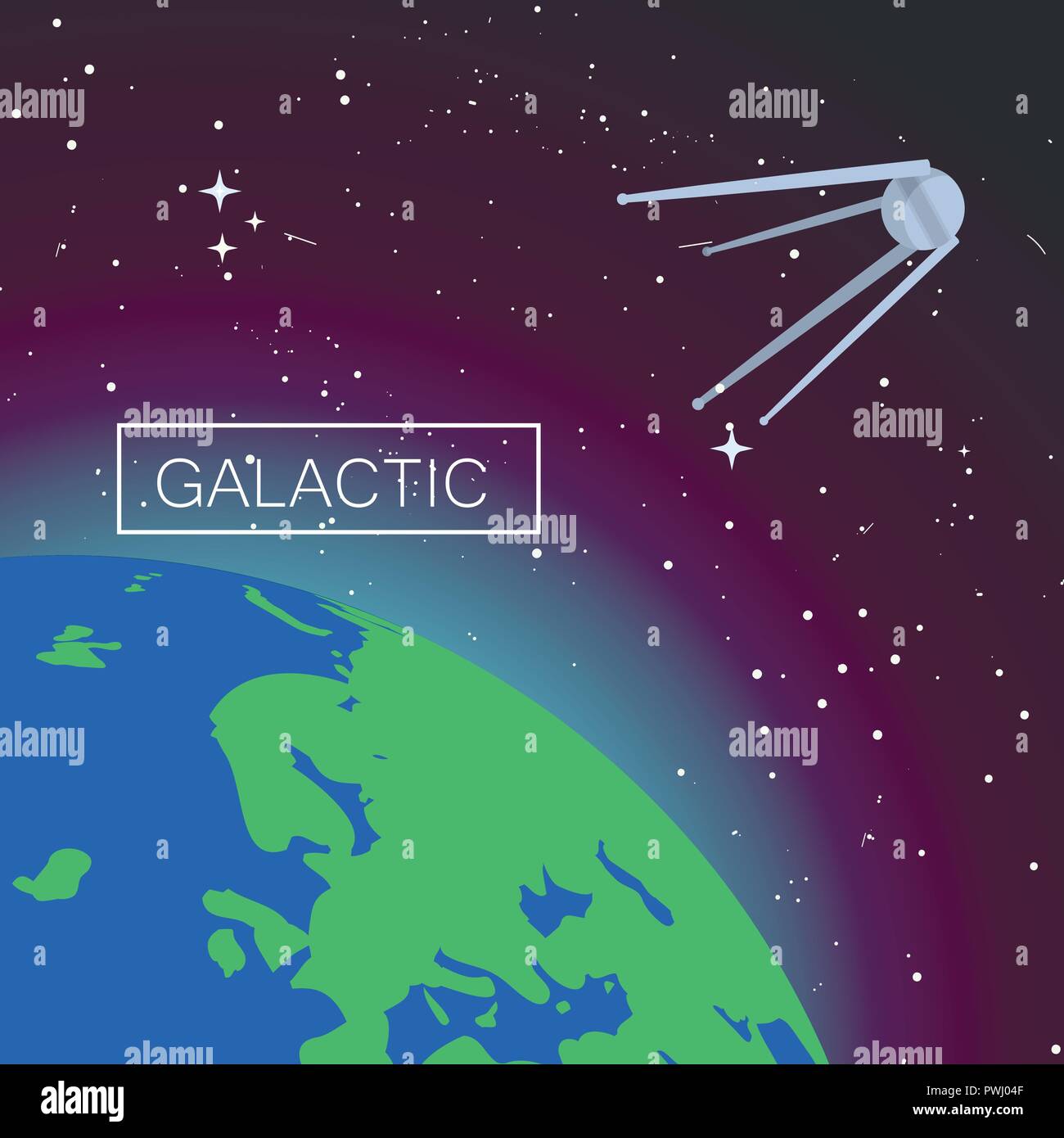 Galactic space concept background, flat style Stock Vector Image & Art ...