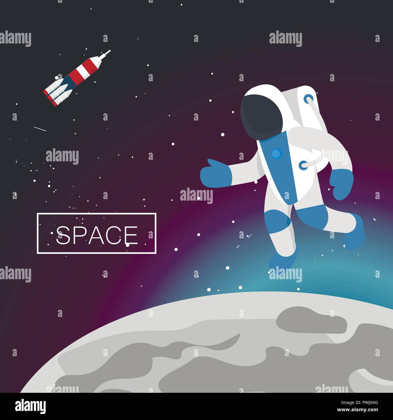 Space concept background, flat style Stock Vector Image & Art - Alamy