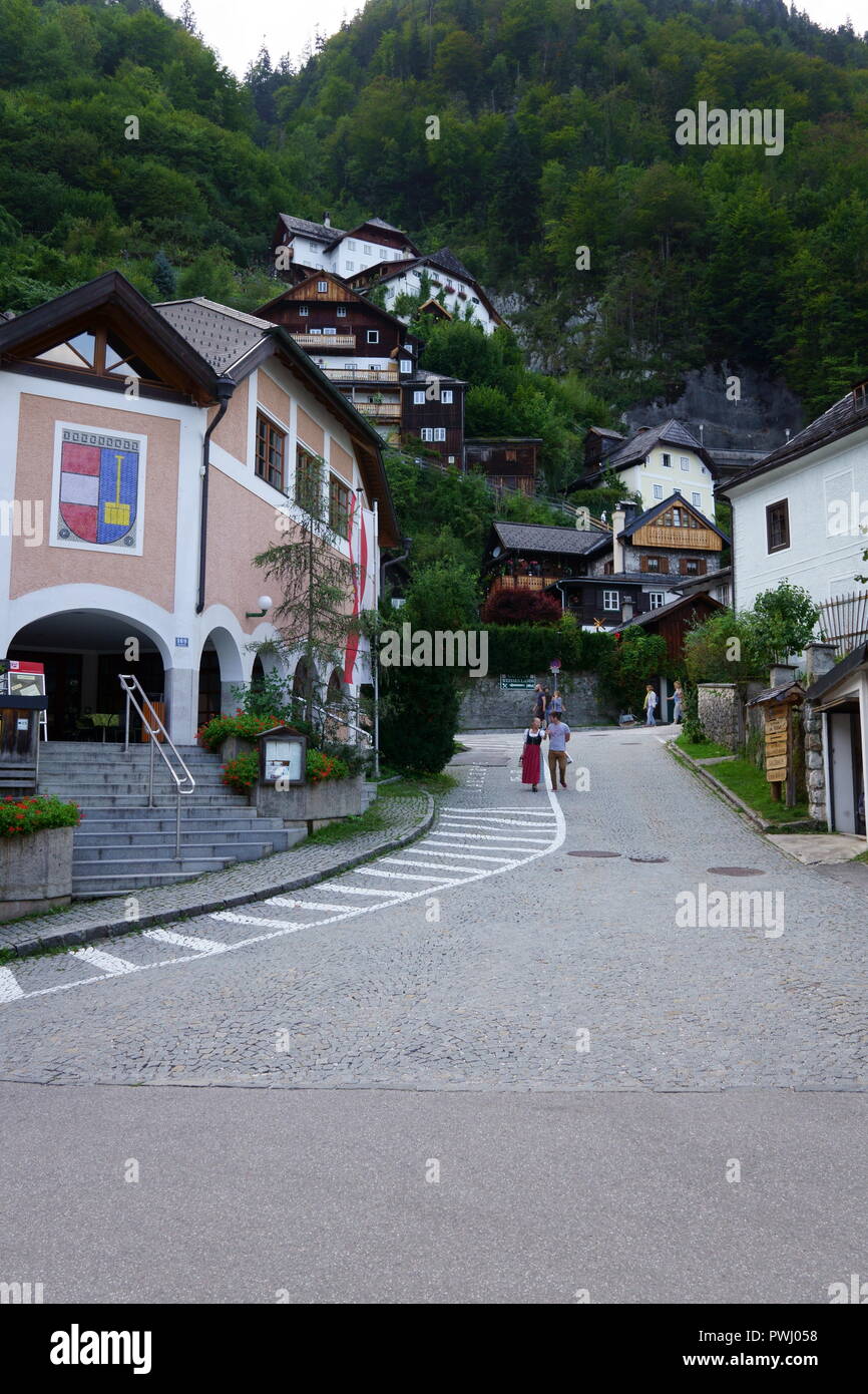 Colorful buildings in Hallstatt, Austria Stock Photo - Alamy