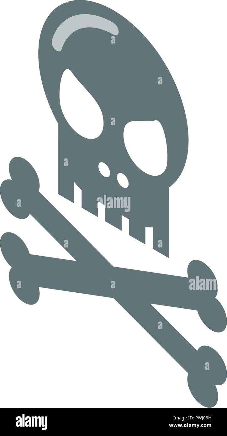 Skull and bones icon, isometric style Stock Vector Image & Art - Alamy