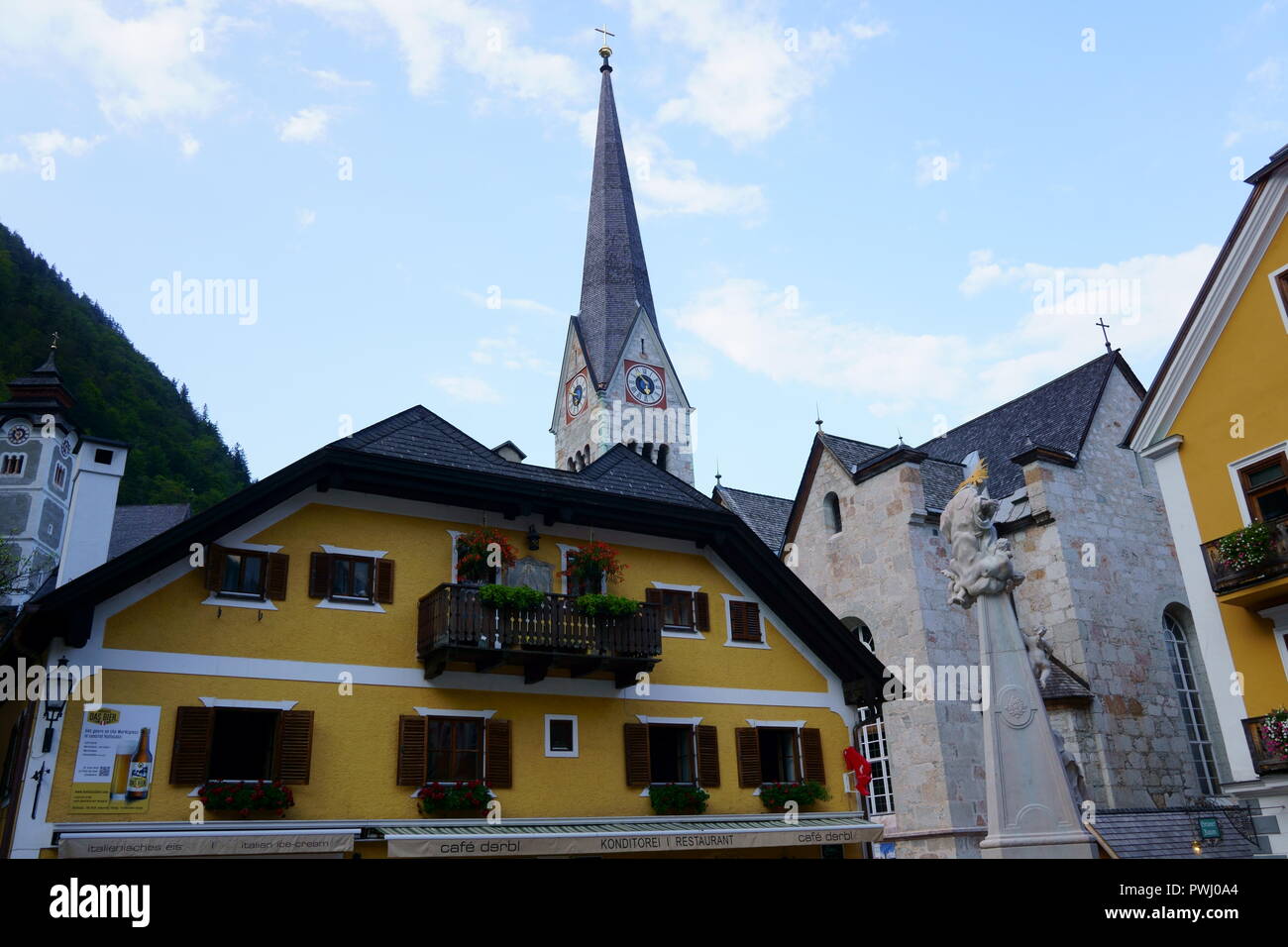 Colorful buildings in Hallstatt, Austria Stock Photo - Alamy