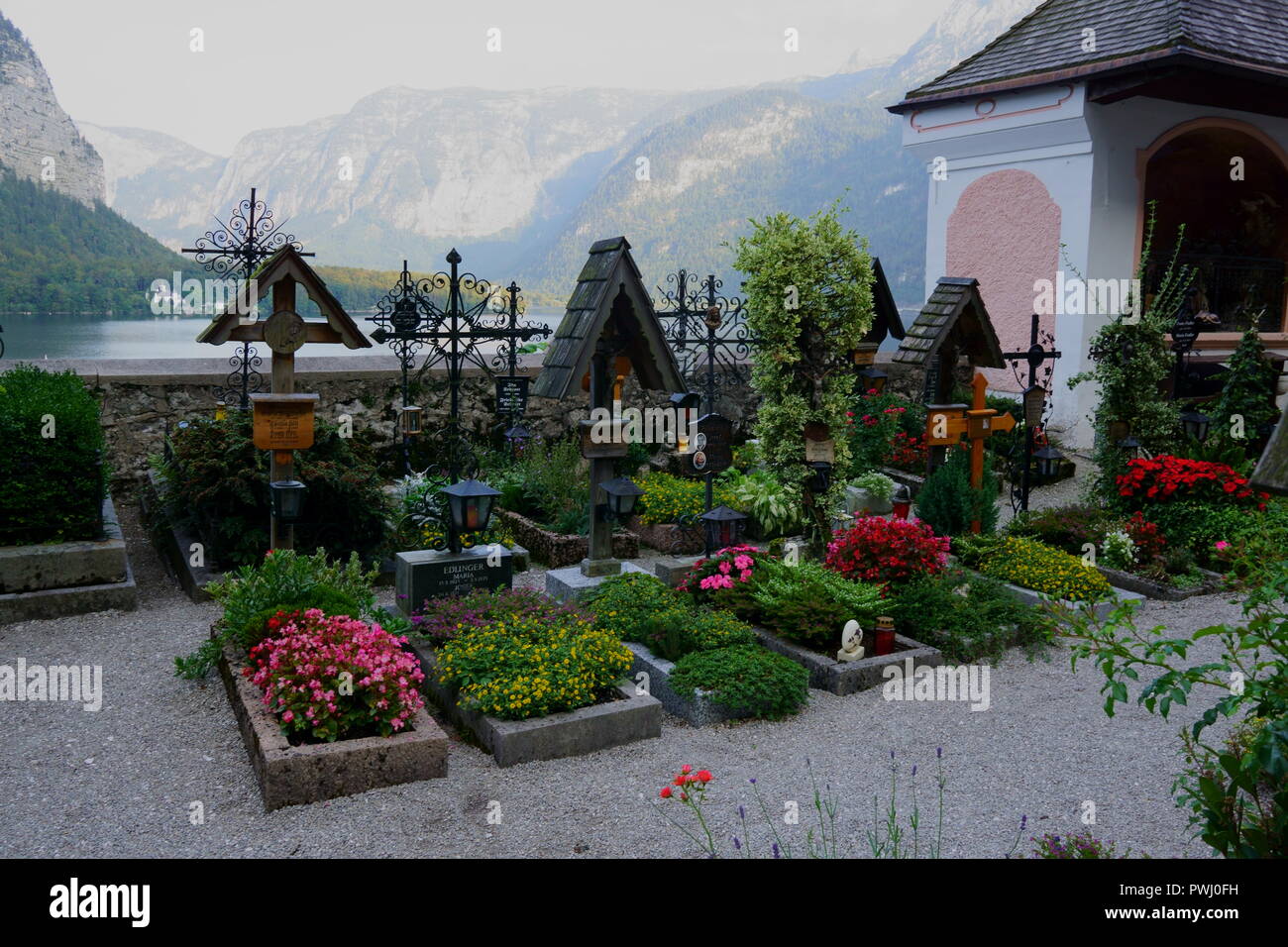 Colorful buildings in Hallstatt, Austria Stock Photo - Alamy