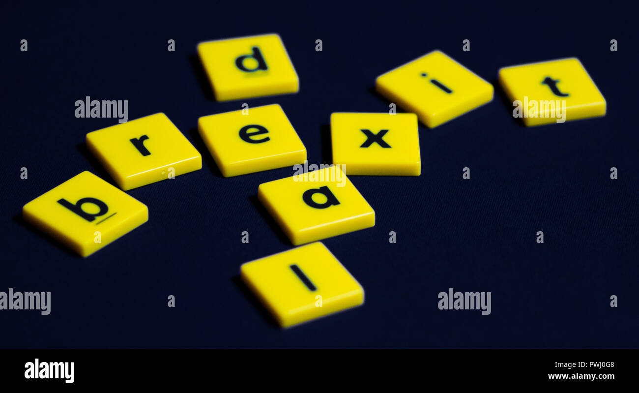 Broken brexit letters hi-res stock photography and images - Alamy