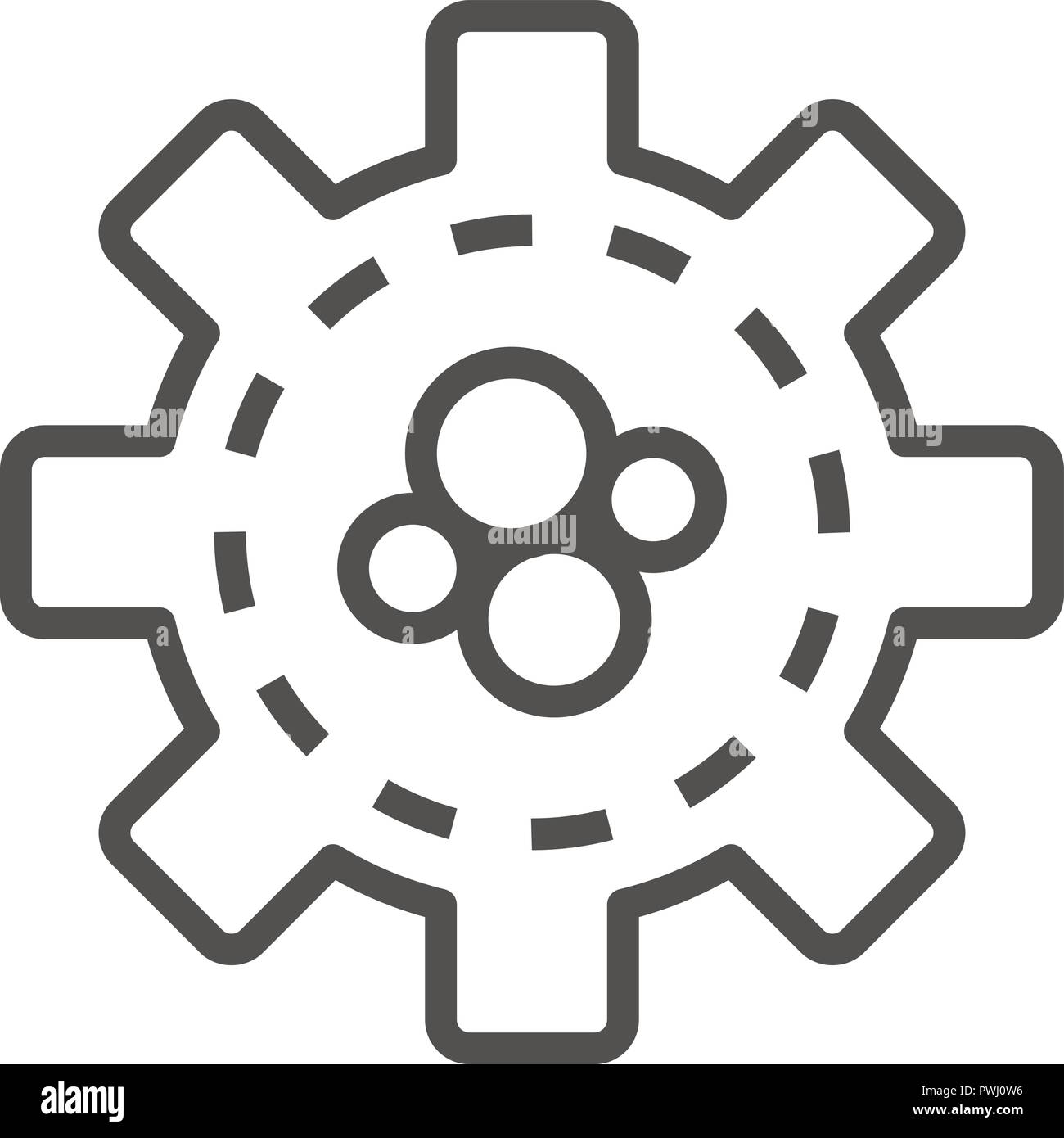 Cog wheel icon, outline style Stock Vector Image & Art - Alamy