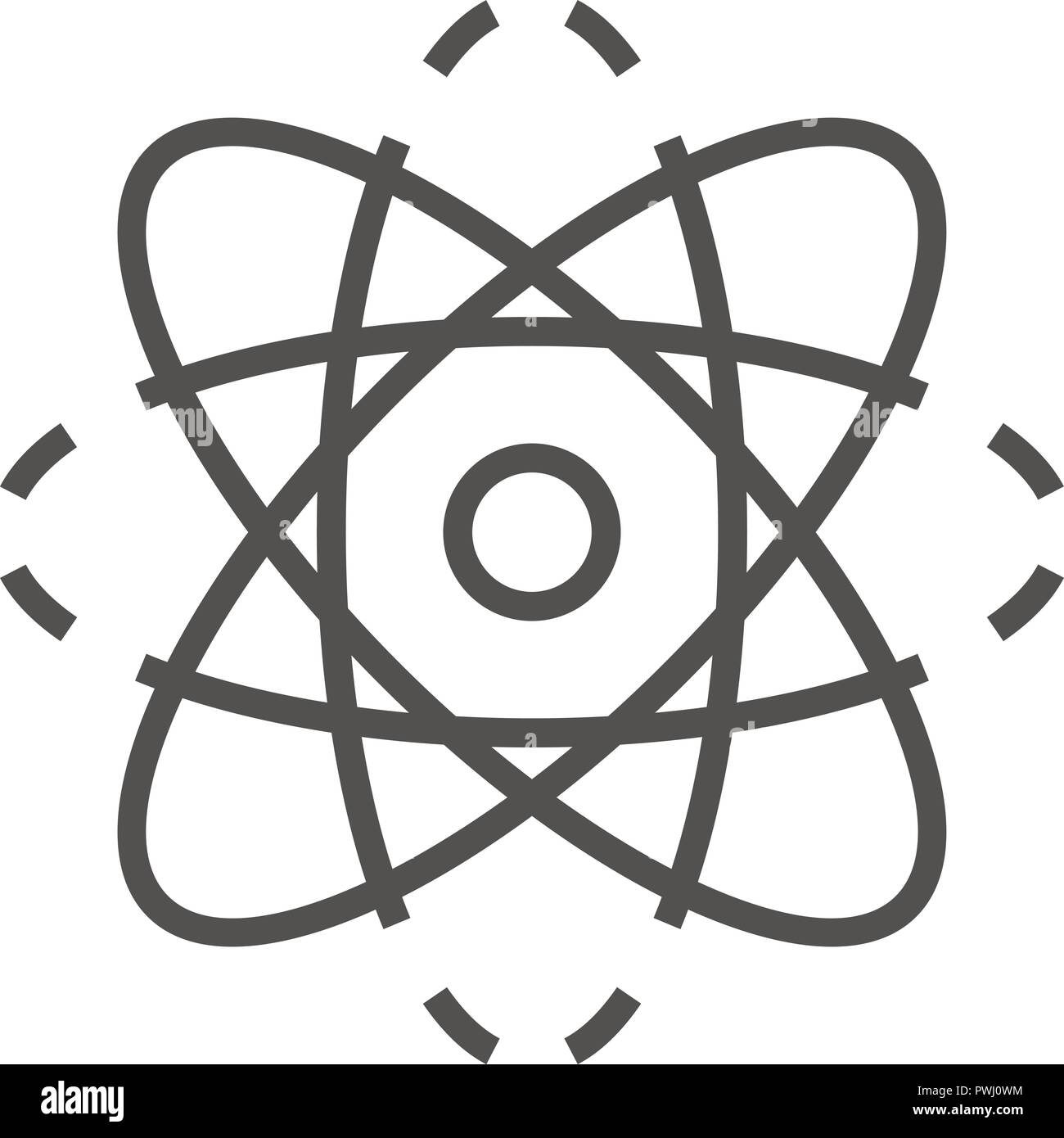 Atom icon, outline style Stock Vector Image & Art - Alamy