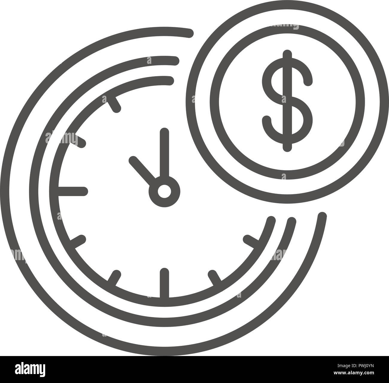 Time is money icon, outline style Stock Vector Image & Art - Alamy