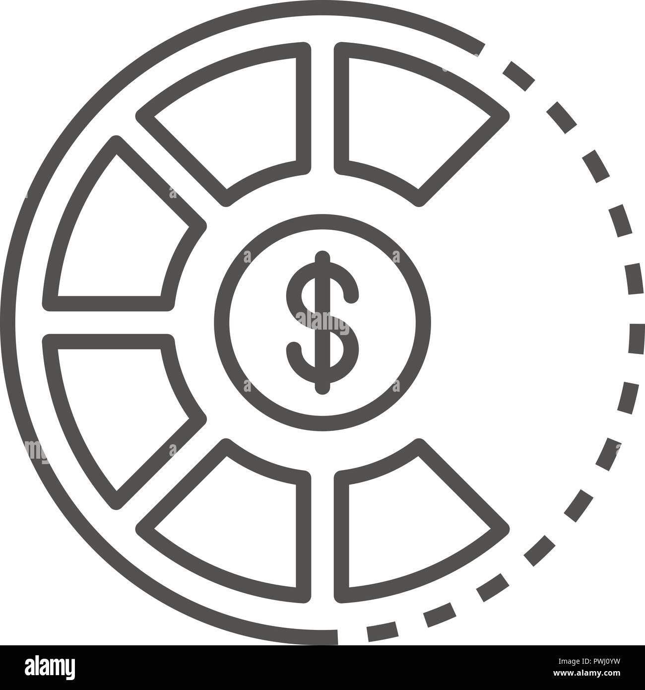 Money pie graph icon, outline style Stock Vector Image & Art - Alamy