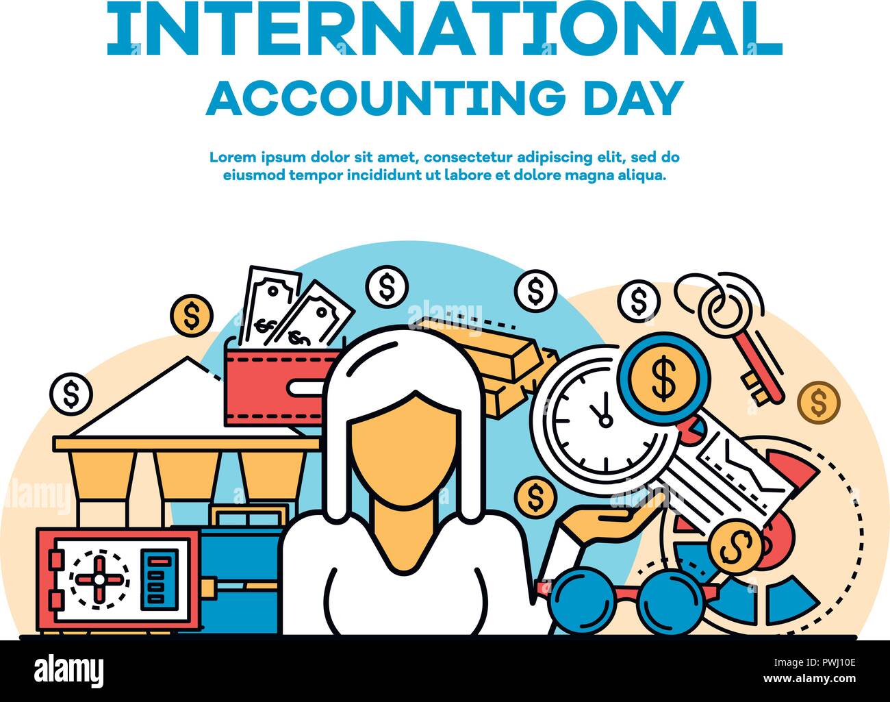 Accounting day banner, outline style Stock Vector Image & Art - Alamy