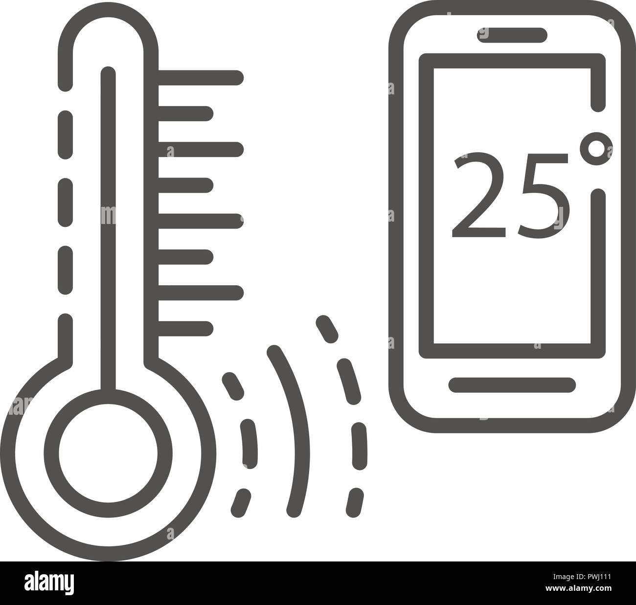 Smart temperature control icon, outline style Stock Vector Image & Art ...