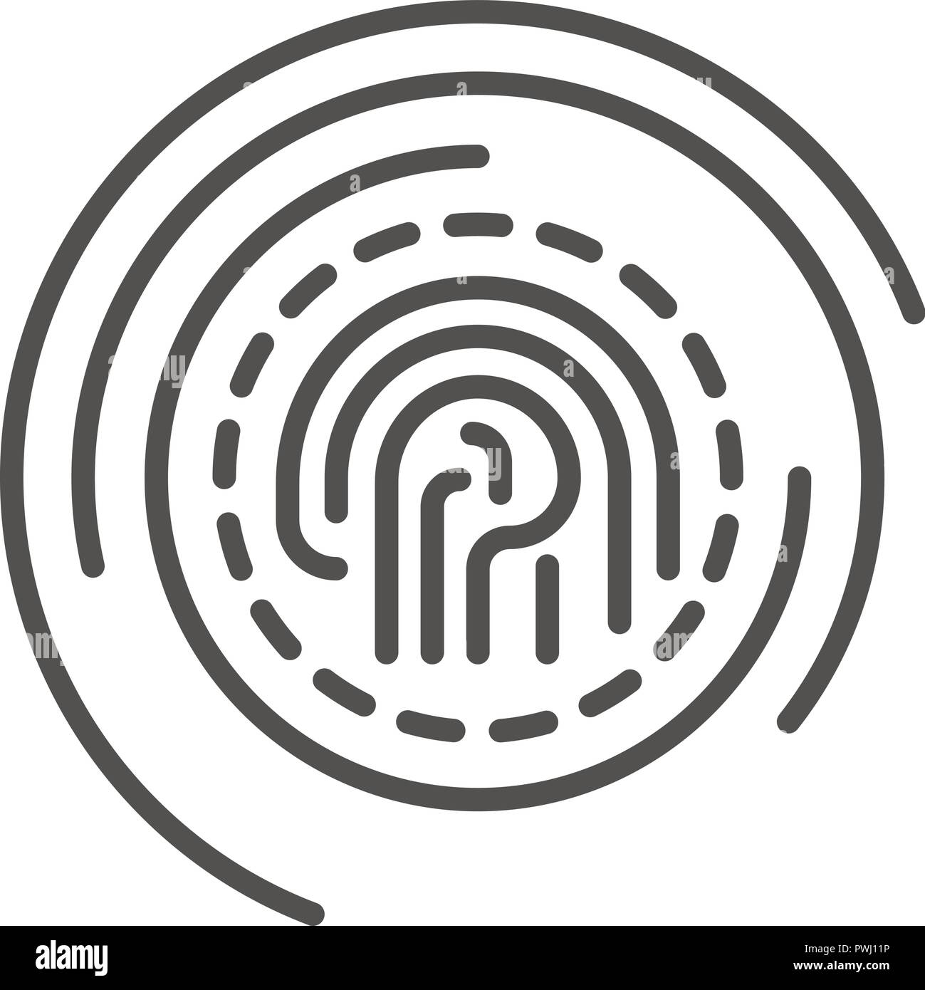 Fingerprint security icon, outline style Stock Vector Image & Art - Alamy