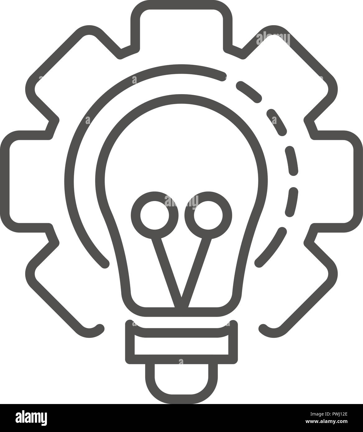Bulb cog wheel icon, outline style Stock Vector Image & Art - Alamy
