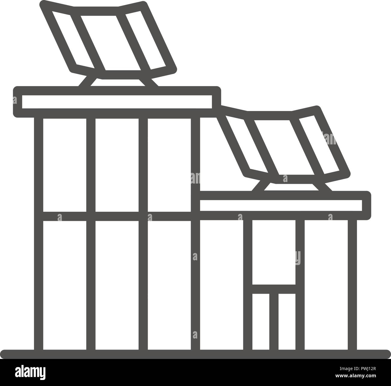 House solar panel icon, outline style Stock Vector Image & Art - Alamy