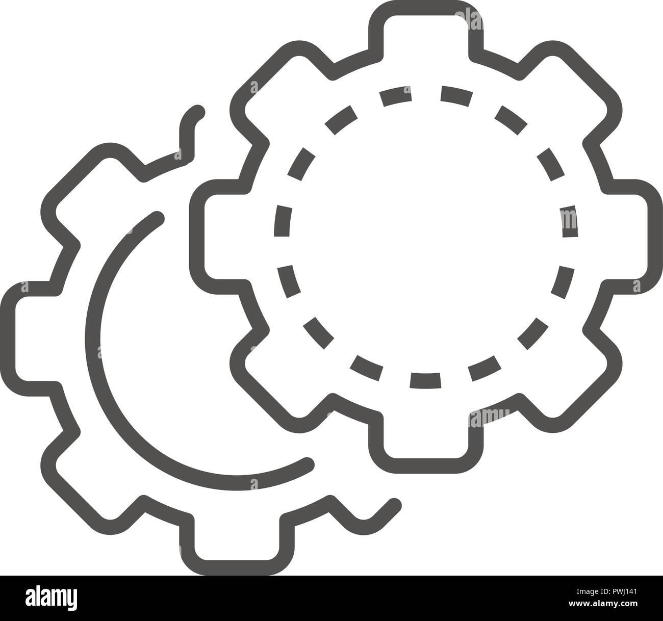 Cog wheel icon, outline style Stock Vector Image & Art - Alamy