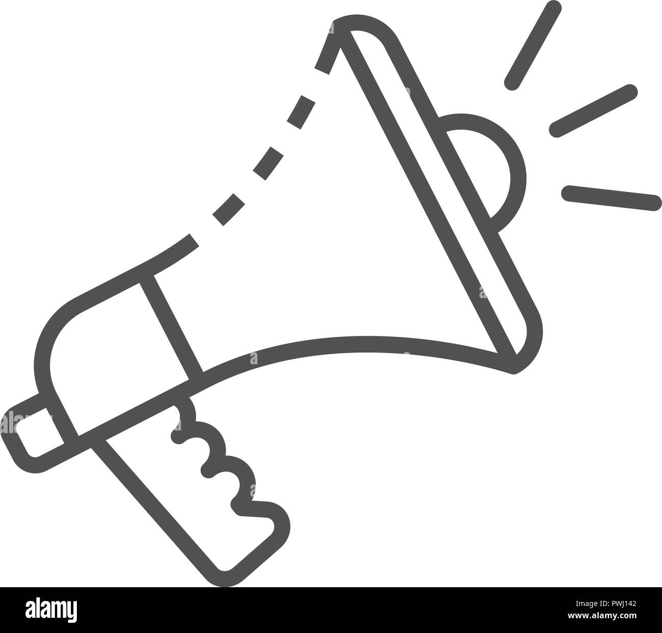 Megaphone icon, outline style Stock Vector Image & Art - Alamy