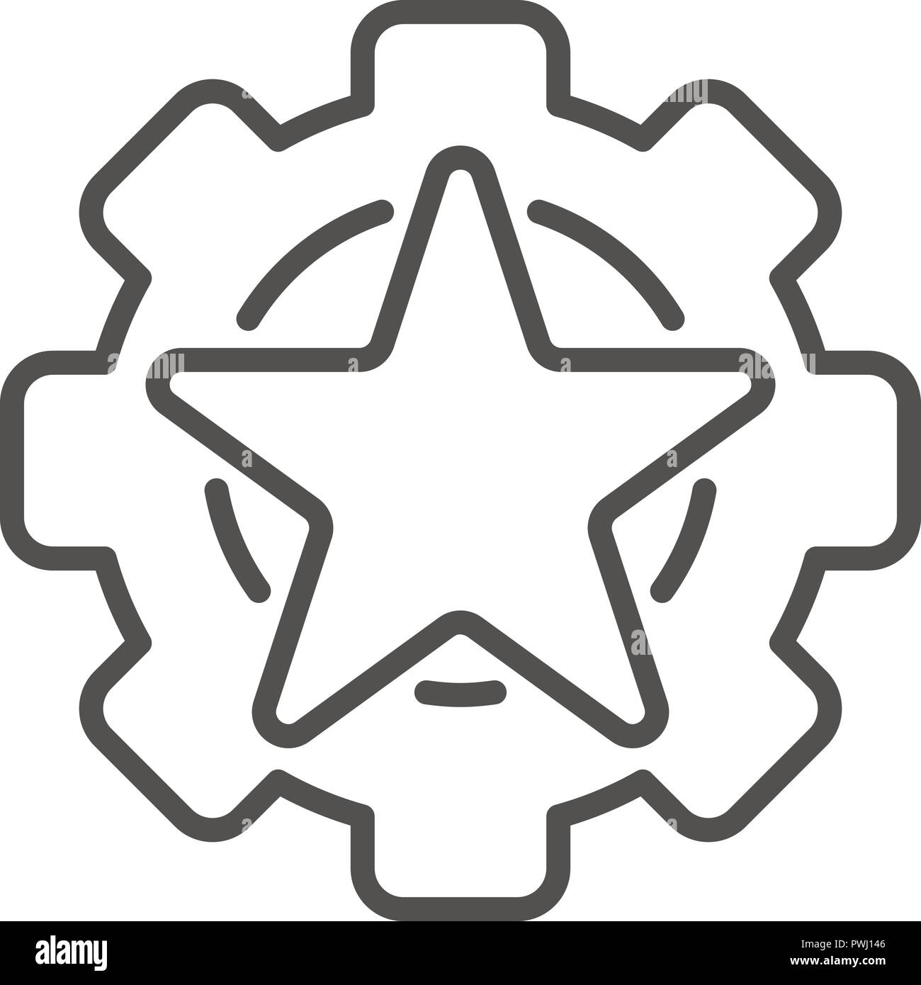 Star cog wheel icon, outline style Stock Vector Image & Art - Alamy