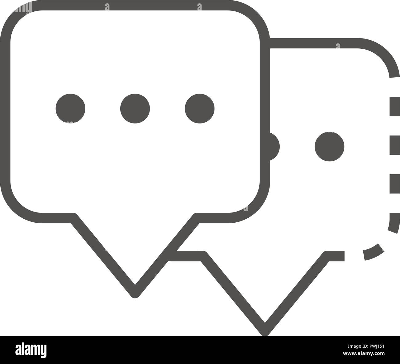 Double chat bubble icon, outline style Stock Vector Image & Art - Alamy