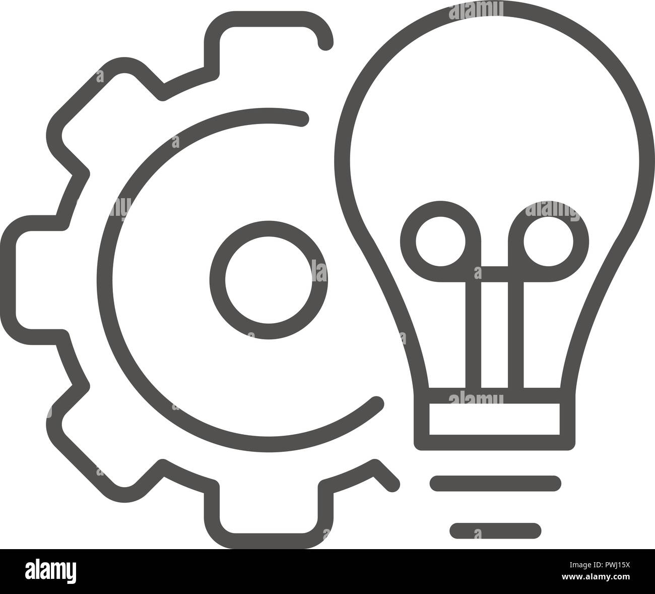Bulb gear wheel icon, outline style Stock Vector Image & Art - Alamy