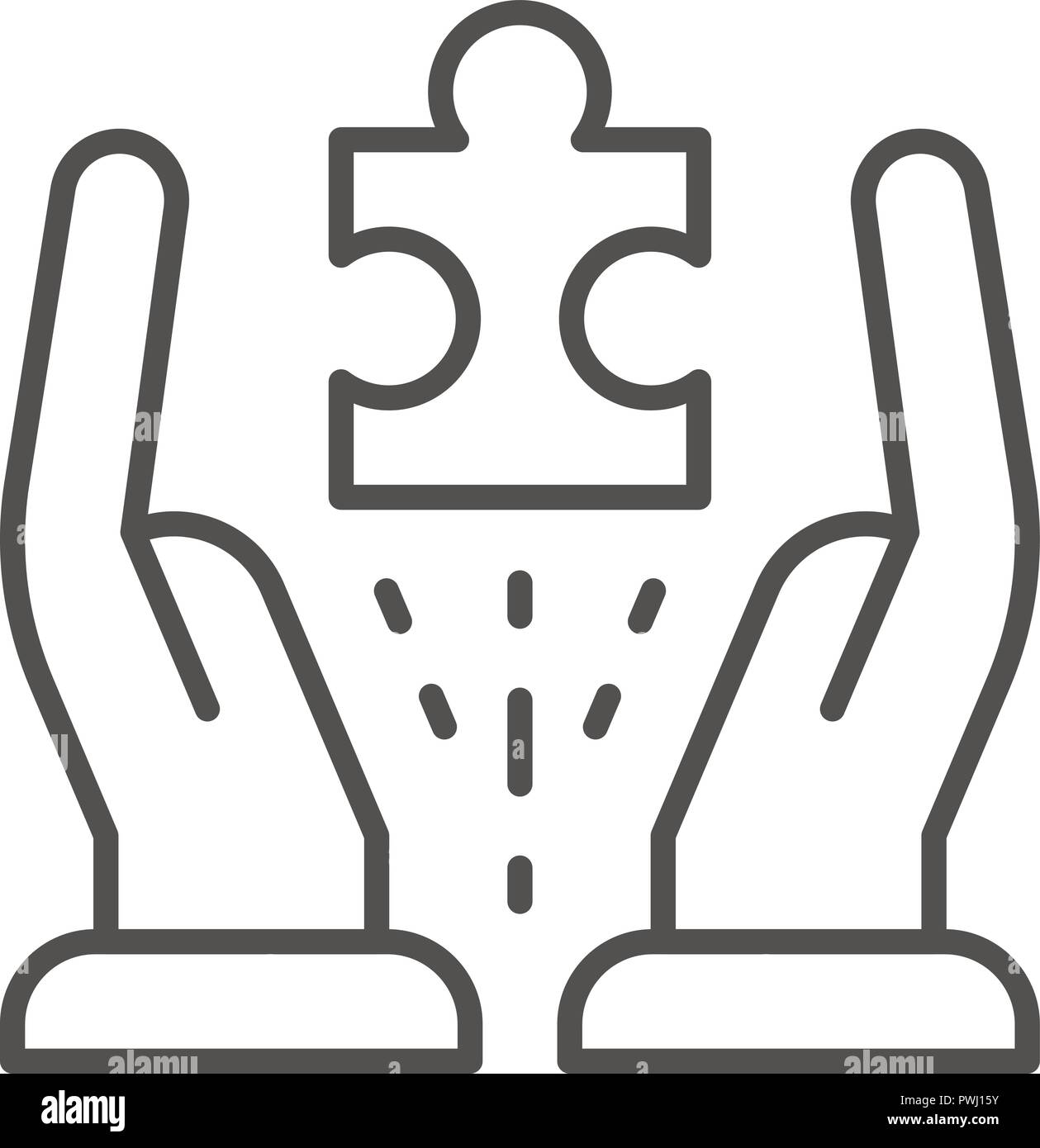 Puzzle piece one continuous Stock Vector Images - Alamy