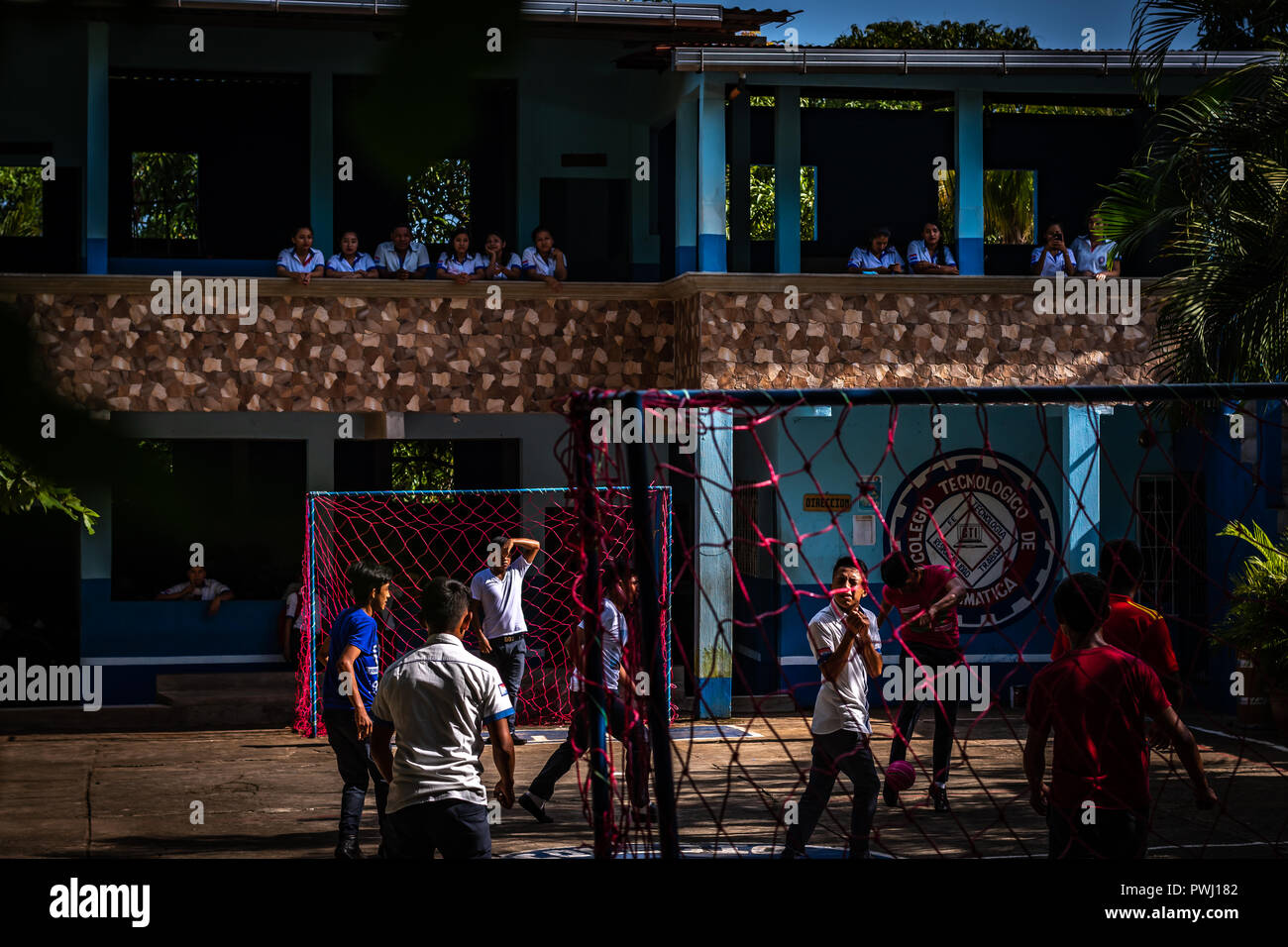 students playing soccer on recess in guatemala Stock Photo - Alamy