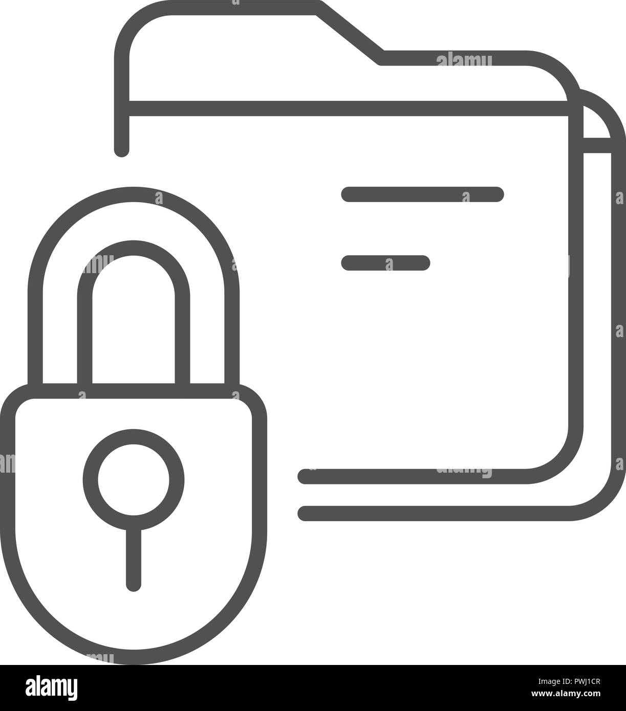 Lock folder icon, outline style Stock Vector Image & Art - Alamy