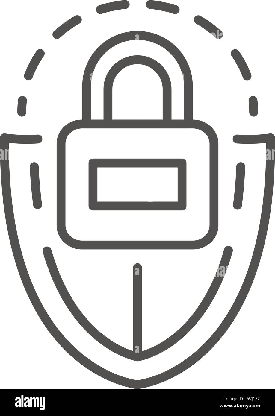 Lock shield icon, outline style Stock Vector Image & Art - Alamy