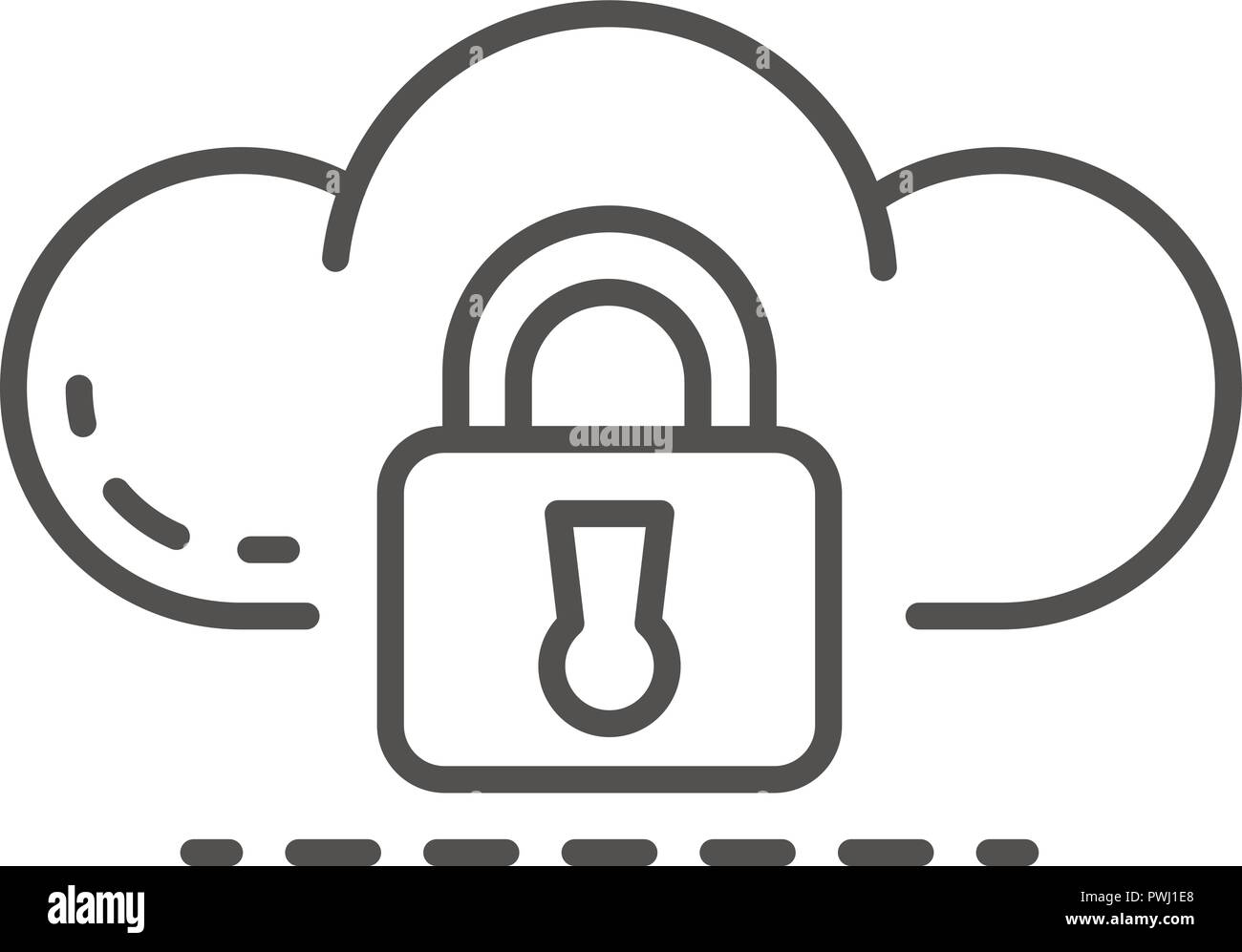 Data cloud lock icon, outline style Stock Vector Image & Art - Alamy
