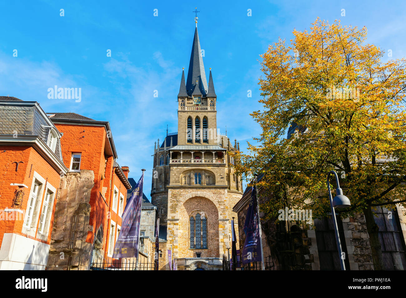 Aachen, Germany - October 12, 2018: Aachen Cathedral is one of the ...