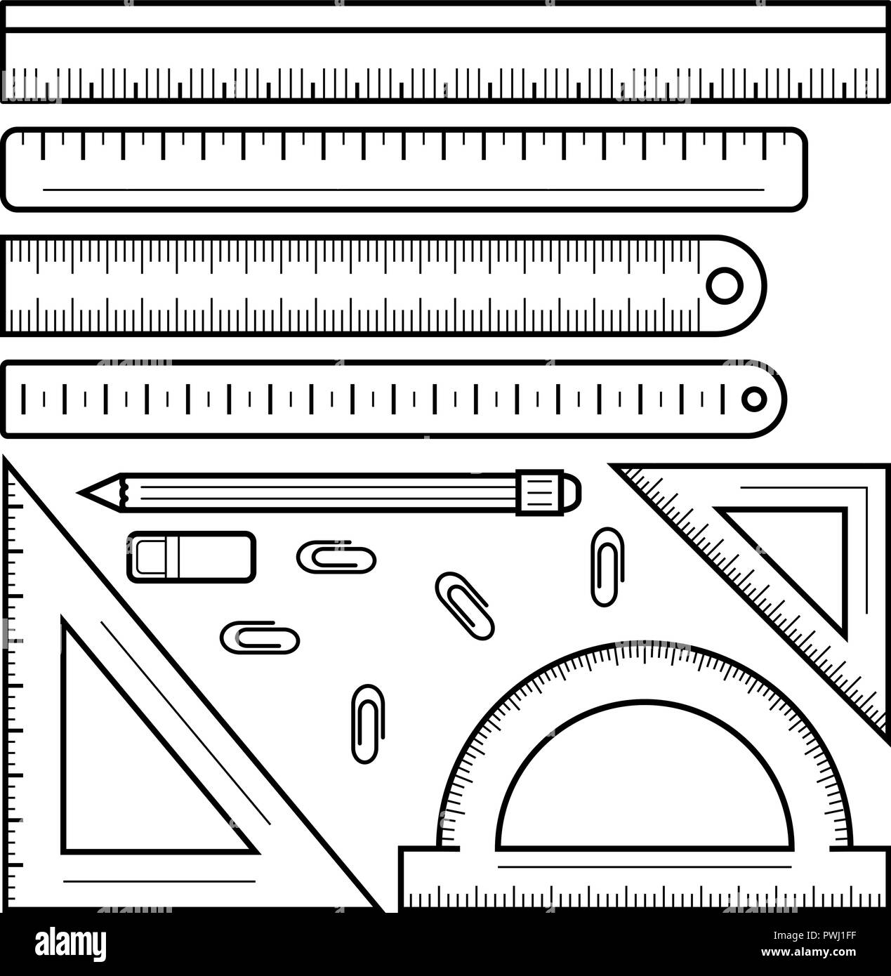 Protractor Compass Tool Icon Outline High Resolution Stock Photography ...